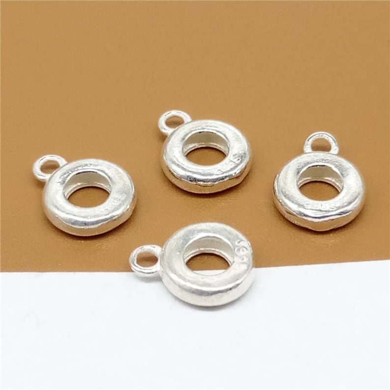 5 Sterling Silver Donut Bail Beads Bead Charms 925 Silver - Etsy UK