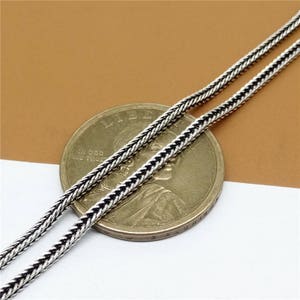 Sterling Silver Foxtail Chain, Bali Wheat Chain, 925 Silver Bali Wheat ...