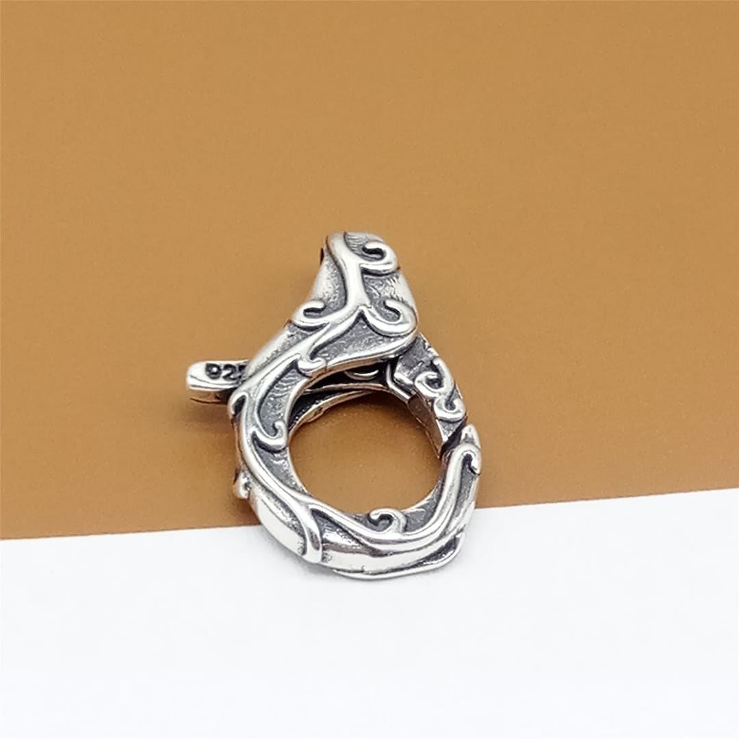 925 Sterling Silver Lobster Clasp, Spiral Clasp, Floral Clasp, 925 ...