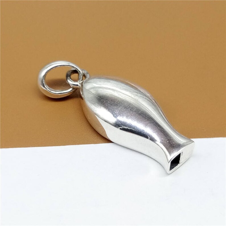Sterling Silver Fish Whistle Pendant 3D Fish Whistle Charm | Etsy