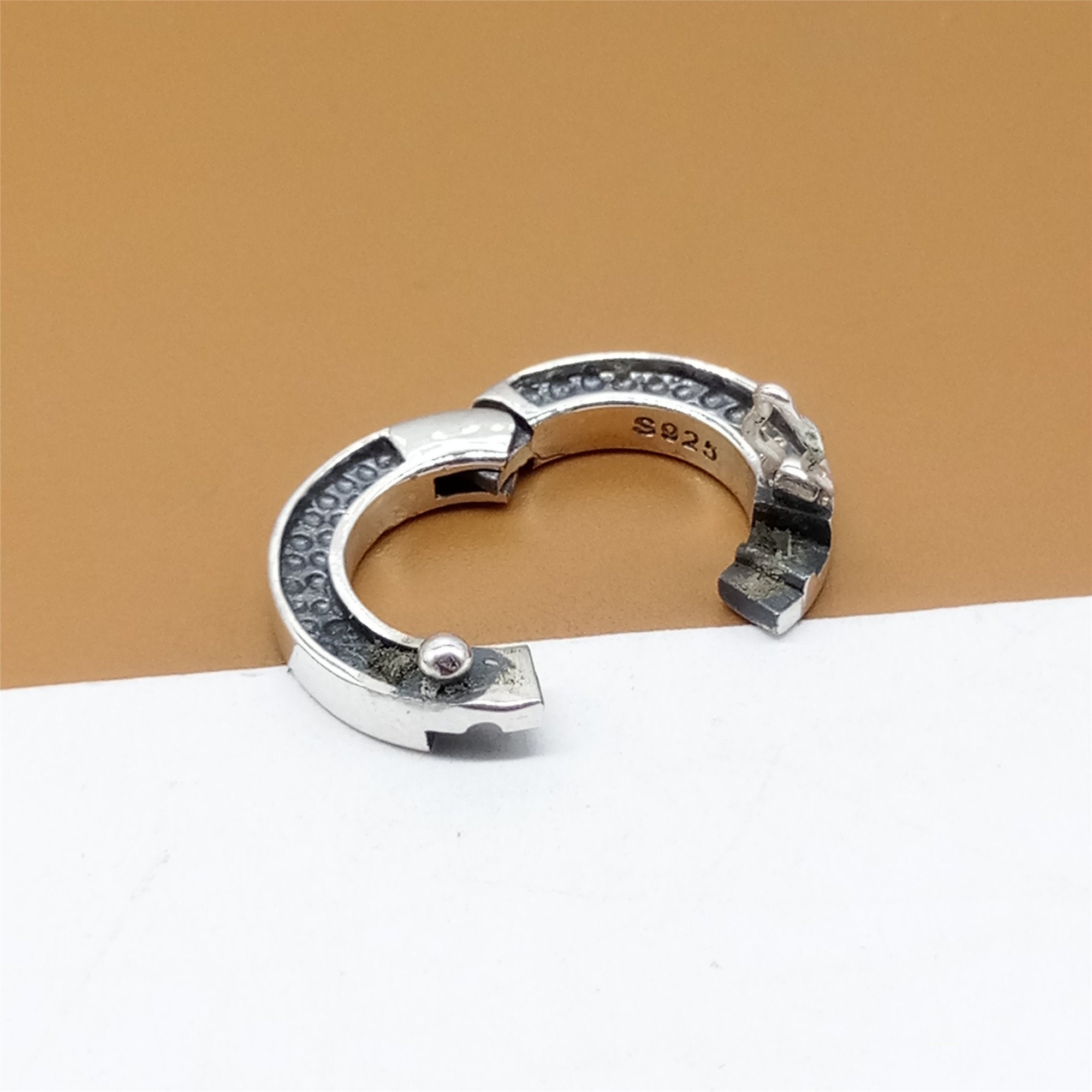 925 Sterling Silver Round Circle Clasp for Pear Bracelet Necklace ...