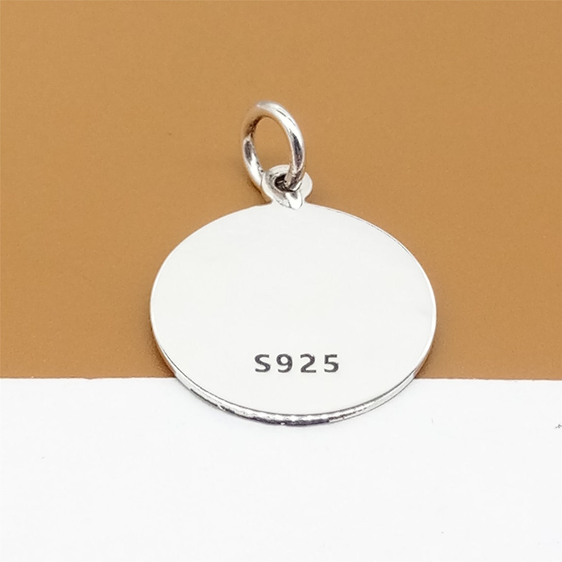 5 Sterling Silver Disc Charms Round Disc Charm 925 Silver - Etsy