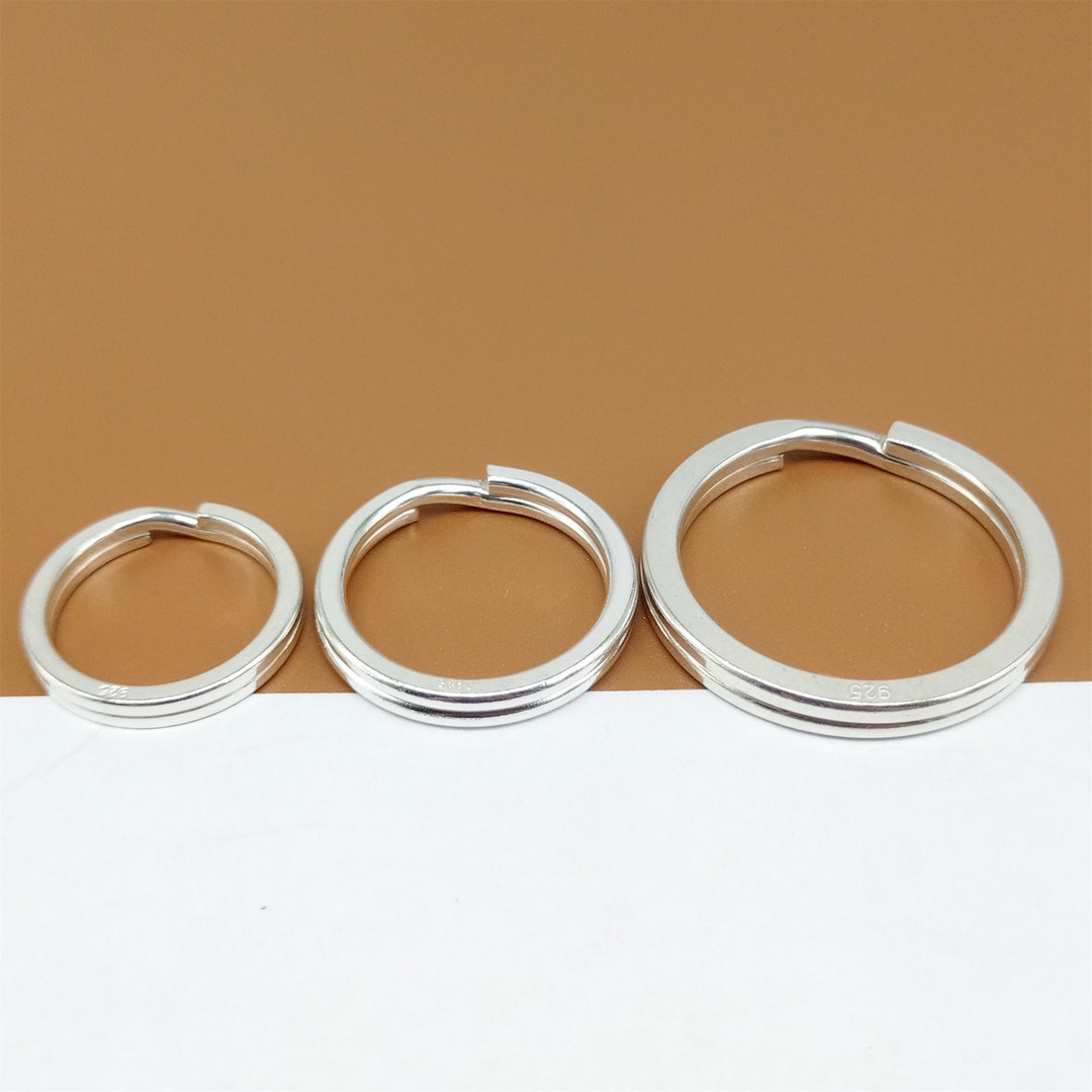 Sterling Silver Split Ring, Shiny Split Ring, 925 Silver Key Ring ...