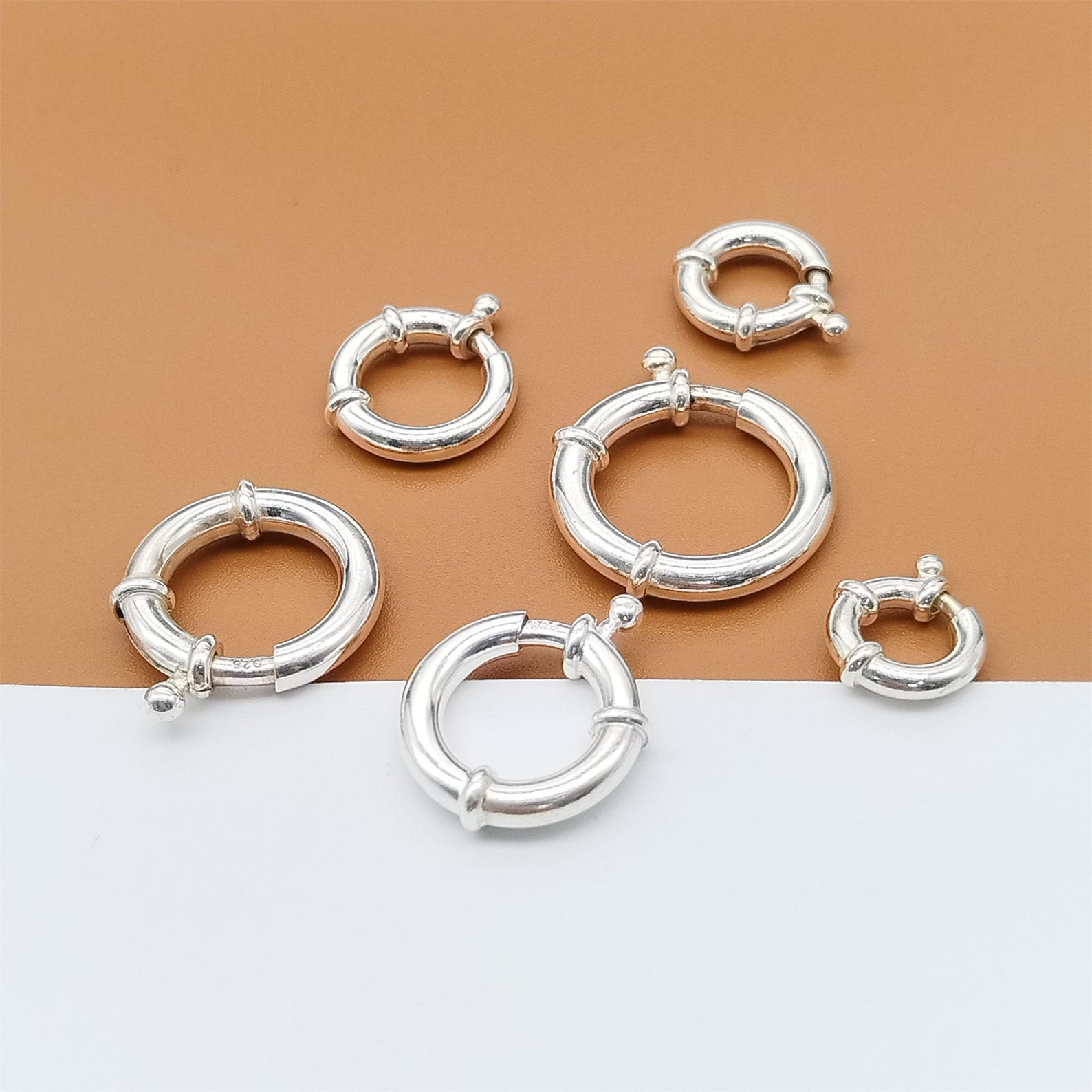 Sterling Silver Spring Clasp 10mm 12mm 14mm 16mm 18mm 20mm, 925 Silver ...