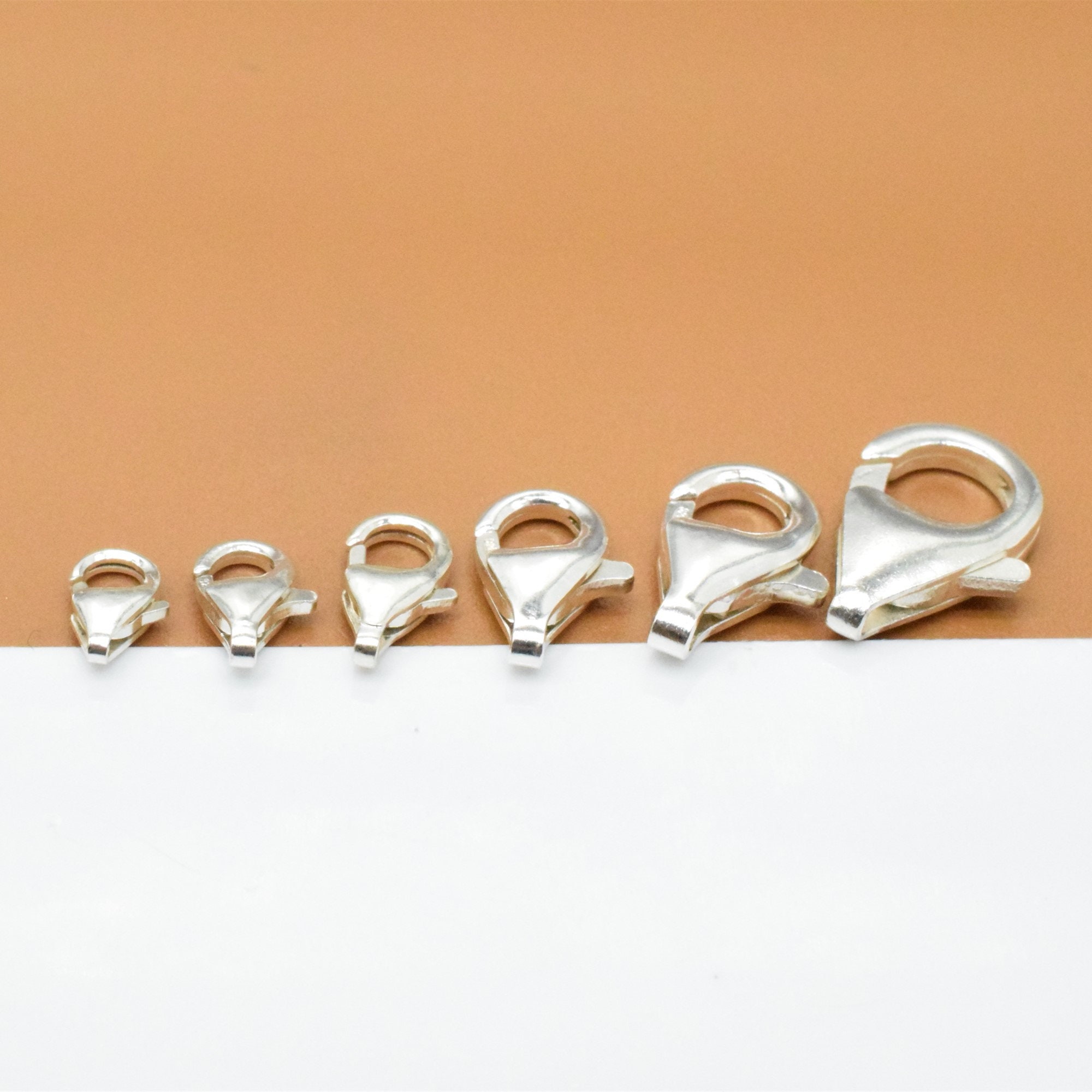 10 Sterling Silver Trigger Clasp Lobster Clasps 925 Silver - Etsy