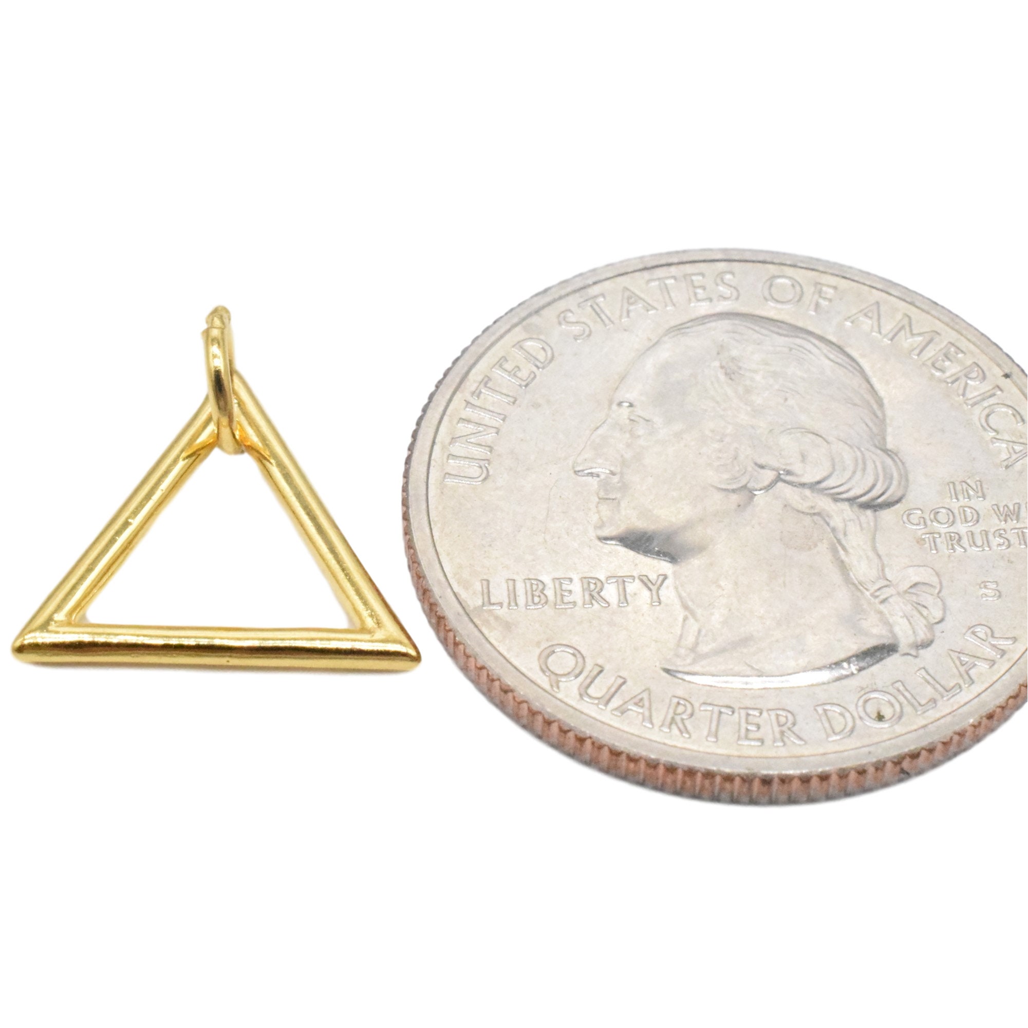 2 Sterling Silver Triangle Charm With Heavy 18K Gold Plated - Etsy