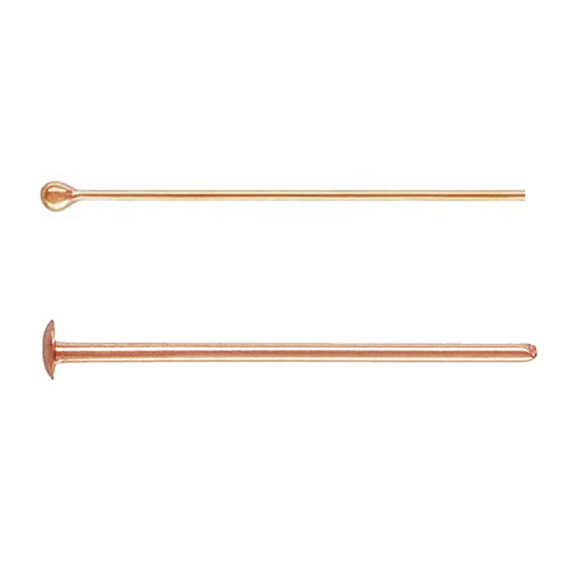 15pcs 14K Rose Gold Filled Headpins, Rose Gold Ball Head Pin, Cup Head ...