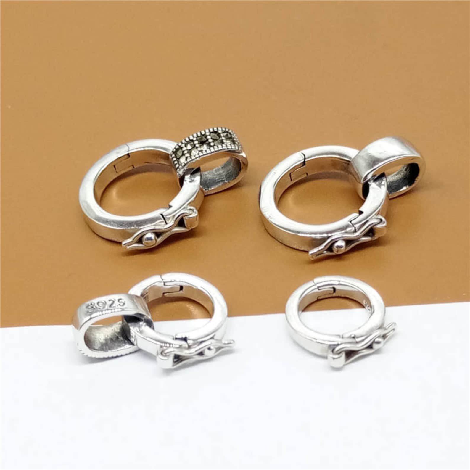 Sterling Silver Round Clasp With Marcasite 925 Silver Claw - Etsy UK