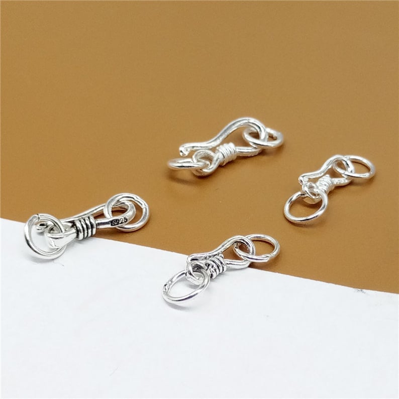 10 Sterling Silver Clasps, S Clasp, Hook Clasp With Ring, 925 Silver ...