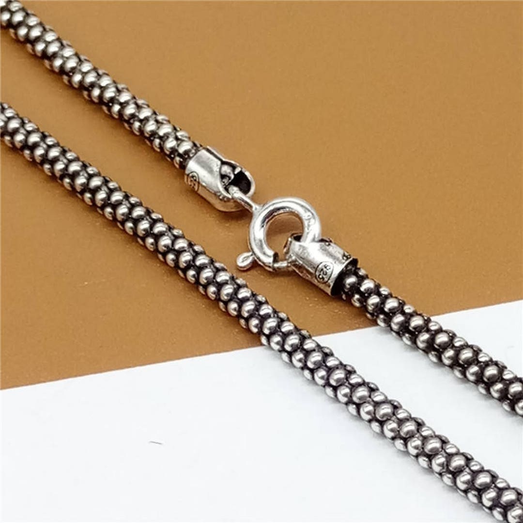 Sterling Silver Popcorn Chain Necklace, Popcorn Necklace Chain, 925 ...