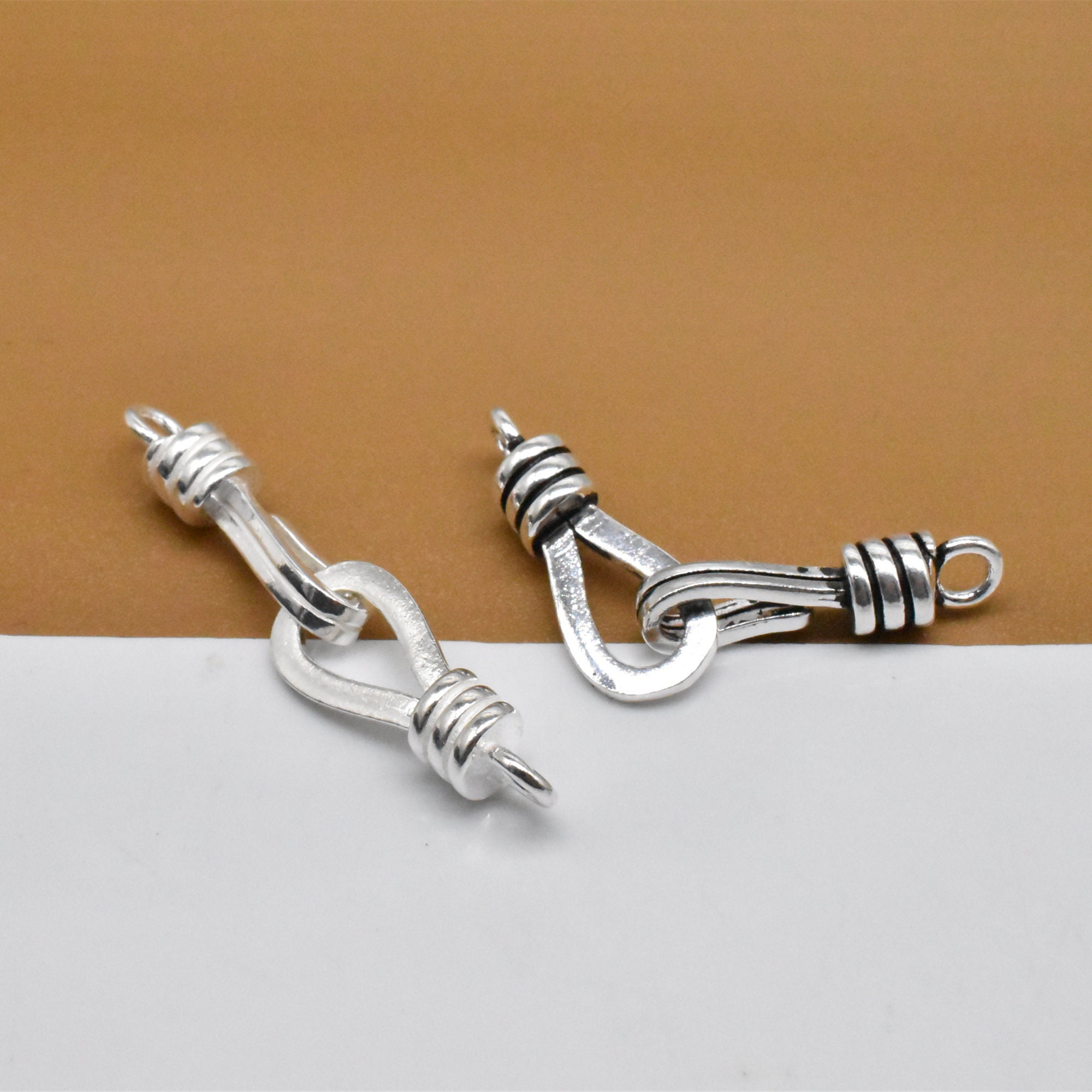 5 Sterling Silver Hook Clasps 925 Silver Hook Clasp - Etsy