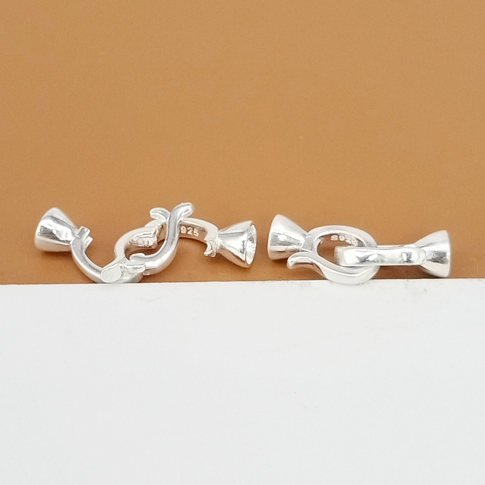 Sterling Silver Clip on Clasp Connector, 925 Silver Clip on Clasp, End ...