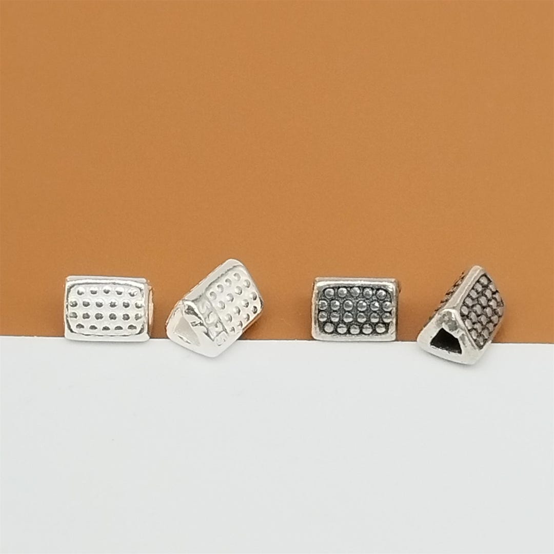 5 Sterling Silver Dot Triangle Beads, 925 Silver Dot Bead, Triangle ...