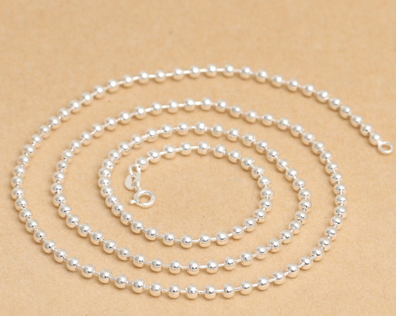 Sterling Silver Bead Chain Sterling Silver Bead Ball Chain - Etsy