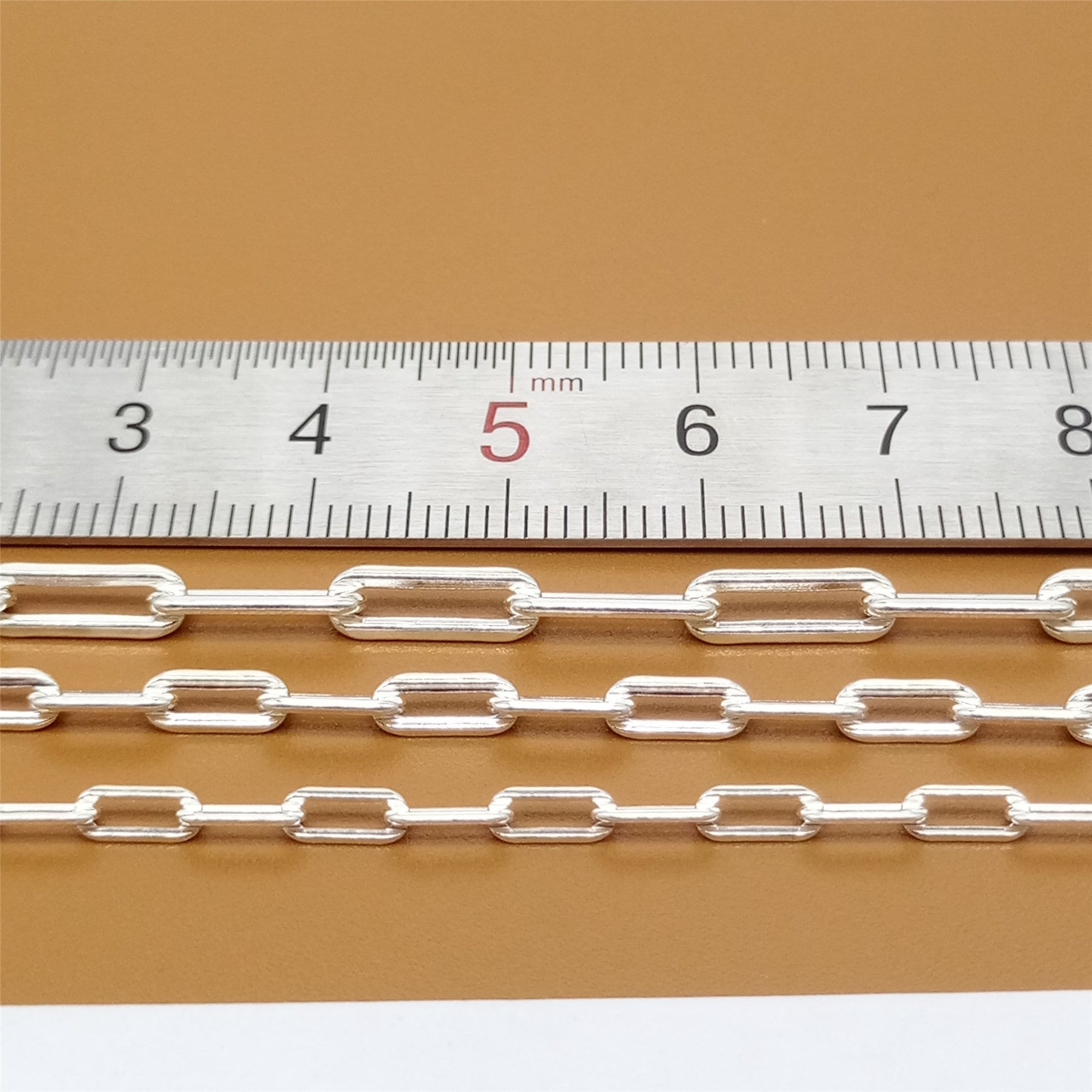 Sterling Silver Rectangle Drawn Cable Chain Bulk Paper Clip - Etsy