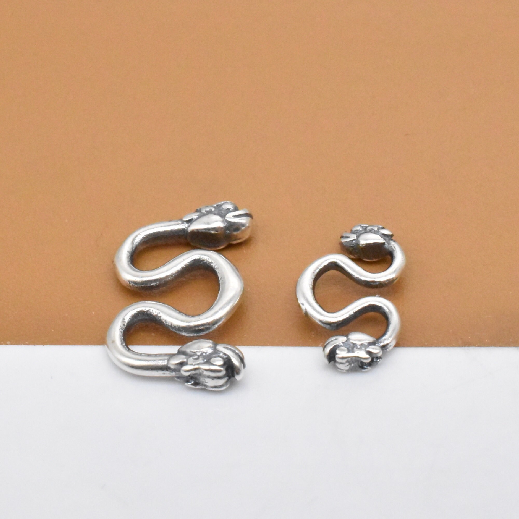 5 Sterling Silver M Clasps 925 Silver M Clasp Dragon Clasp - Etsy