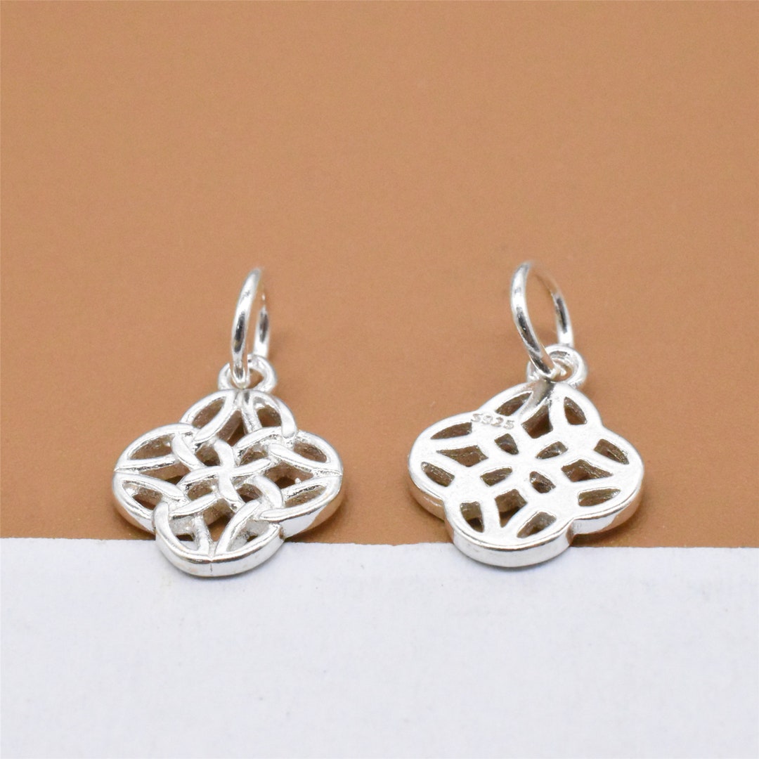8 Sterling Silver Overlap Coin Charms 925 Silver Coin Charm - Etsy
