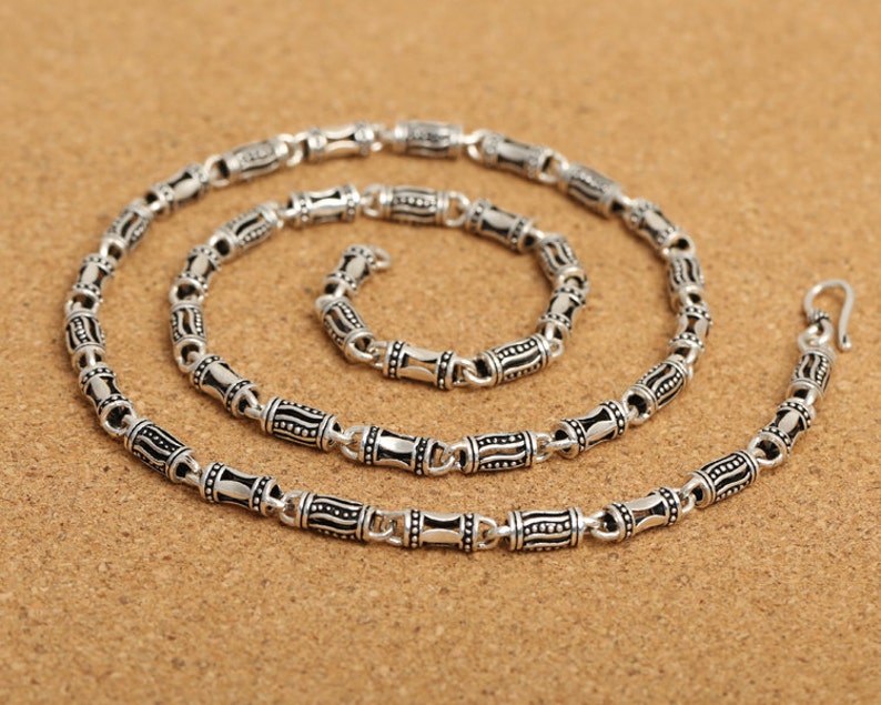 Sterling Silver Barrel Chain Sterling Barrel Chain 925 - Etsy