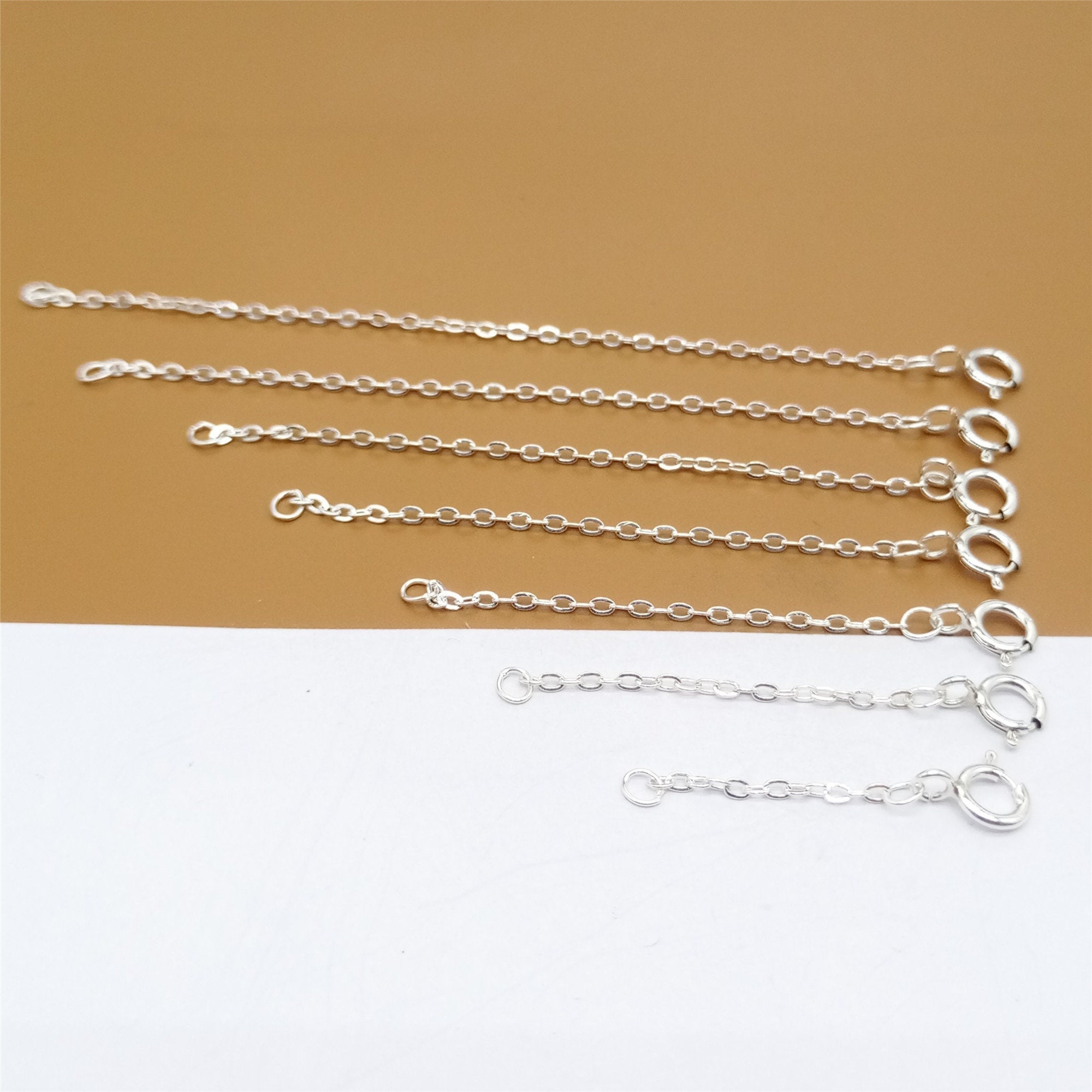 4 Sterling Silver Extension Chain W/ Spring Clasp 925 Silver - Etsy