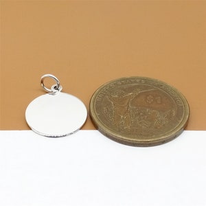 5 Sterling Silver Disc Charms Round Disc Charm 925 Silver - Etsy