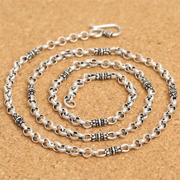 Sterling Silver Rolo Chain, Vintage 925 Silver Rolo Chain Necklace ...