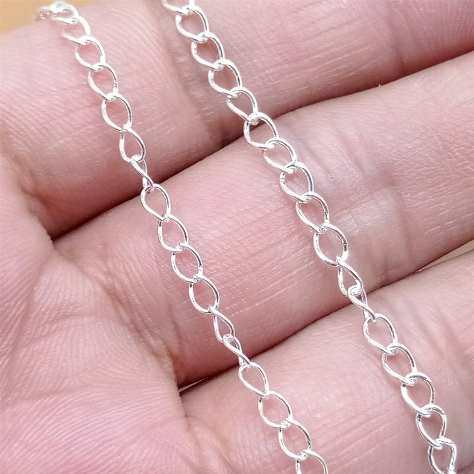 Sterling Silver Curb Chain for Extension Bulk Curb Chain - Etsy