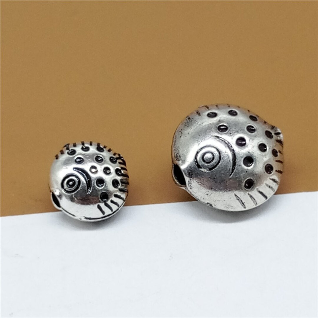 Sterling Silver Fish Round Beads, 925 Silver Fish Beads, Fish Bead ...