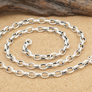 Sterling Silver Oval Rolo Chain, Sterling Silver Oval Belcher Chain ...
