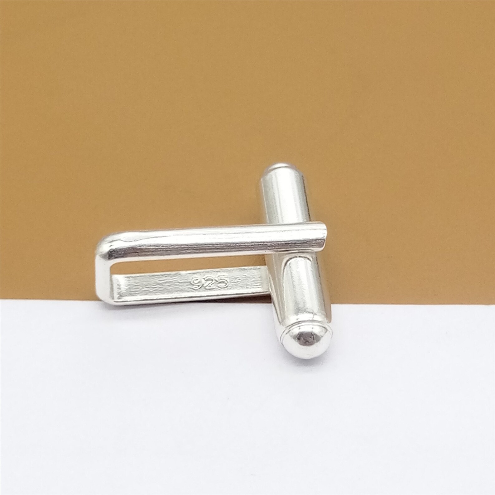 2 Sterling Silver Plain Cufflink 925 Silver Flat Cufflink - Etsy