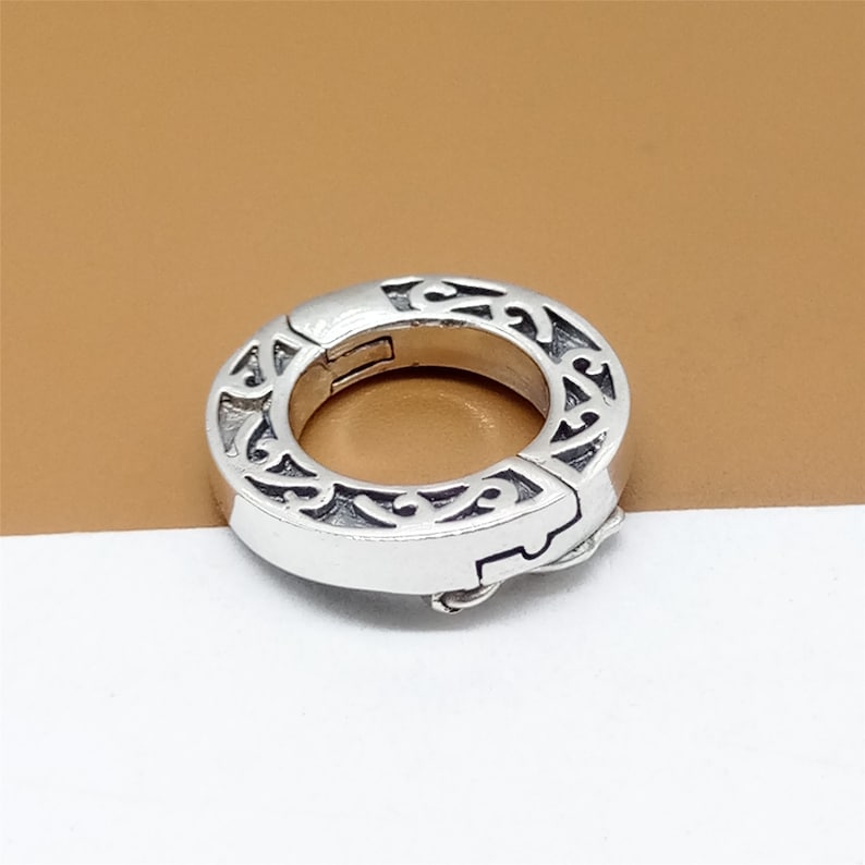 925 Sterling Silver Round Circle Clasp for Pear Bracelet Necklace ...