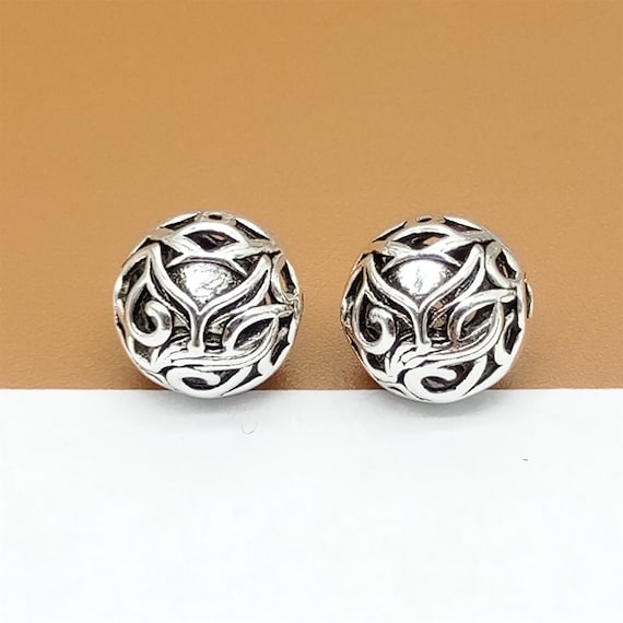 5 Sterling Silver Fox Beads 925 Silver Fox Beads Hollow - Etsy