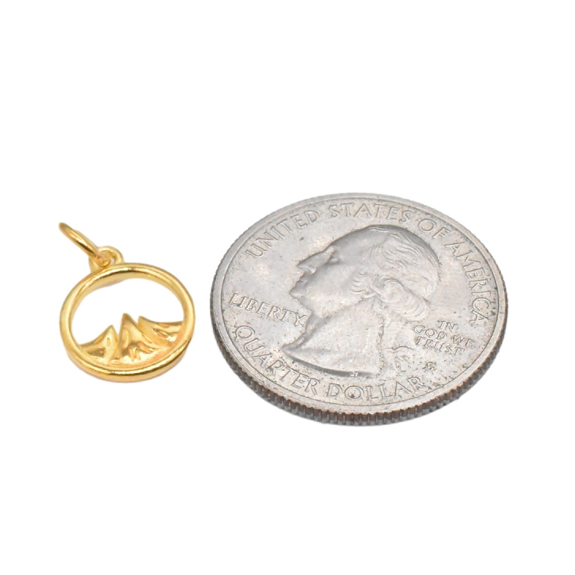 2pcs 18K Gold Vermeil Style Mountain Charms Over 925 Sterling - Etsy