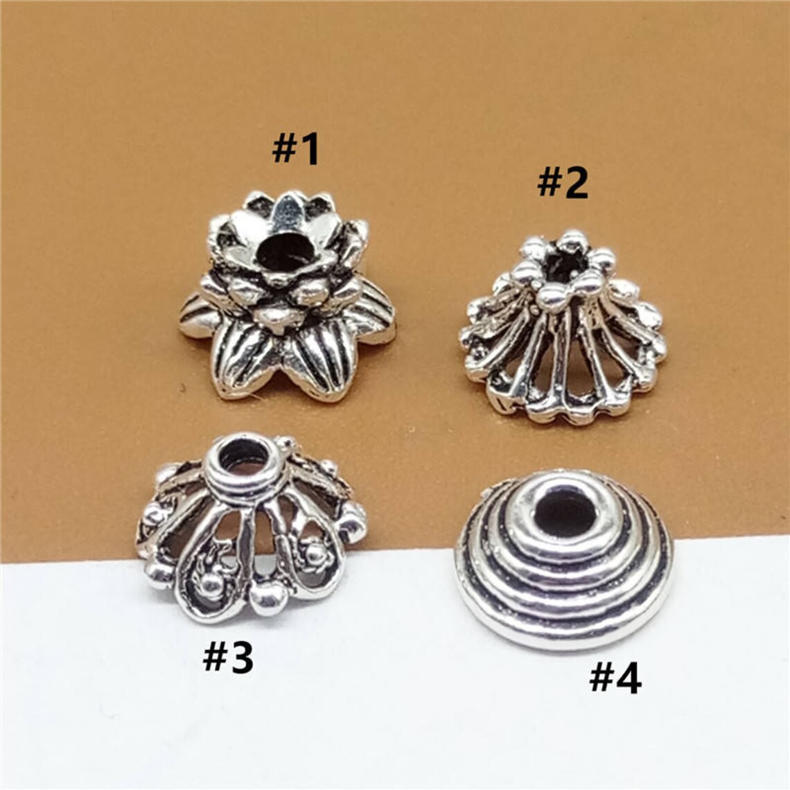 Sterling Silver Bead Caps 925 Stering Silver Bead Caps for | Etsy