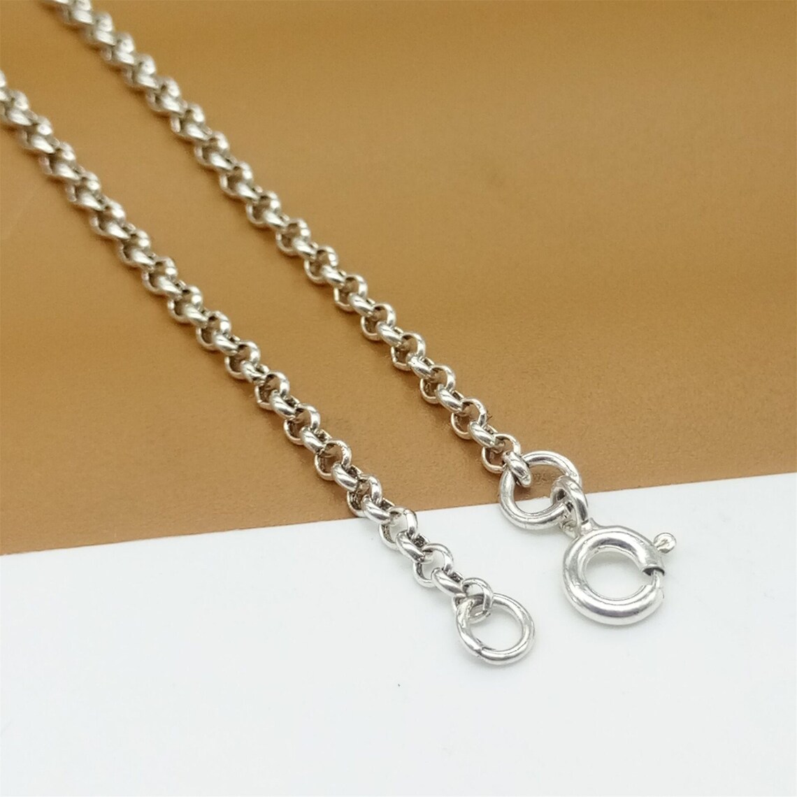 Sterling Silver Rolo Chain Belcher Chain Sterling Silver | Etsy