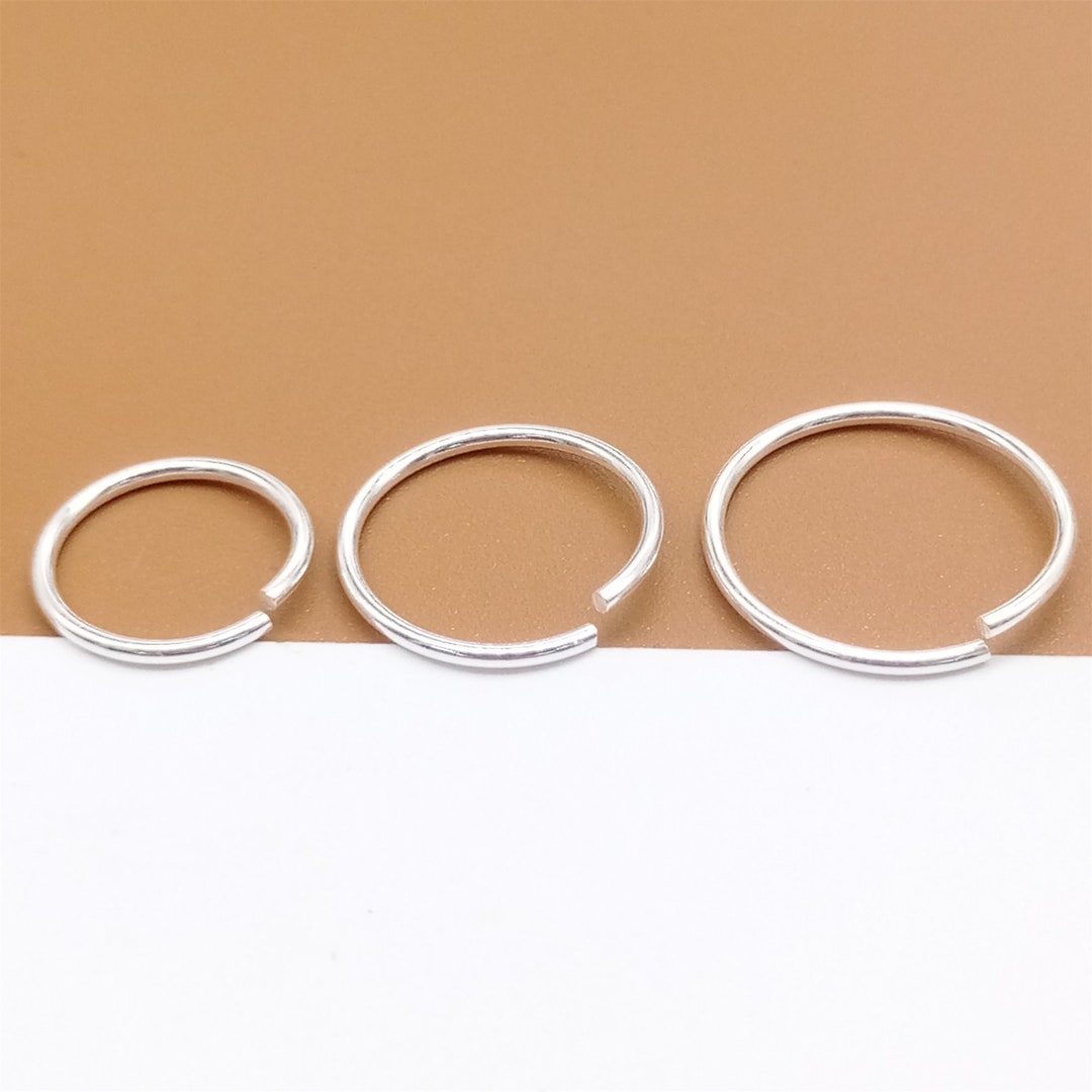 Sterling Silver Open Jump Rings 12mm 14mm 16mm With 1mm Thicknes 18 ...