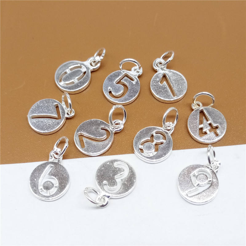 4 Sterling Silver Number Charms, 925 Sterling Silver Number Charms ...