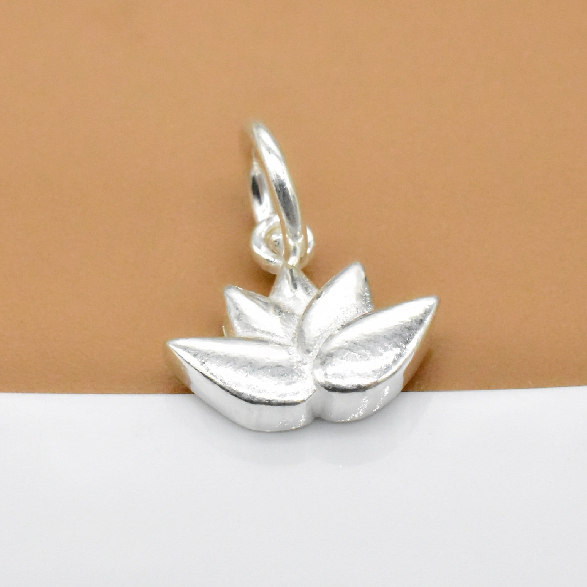 5 Sterling Silver Lotus Charms 925 Silver Lotus Flower Charms | Etsy