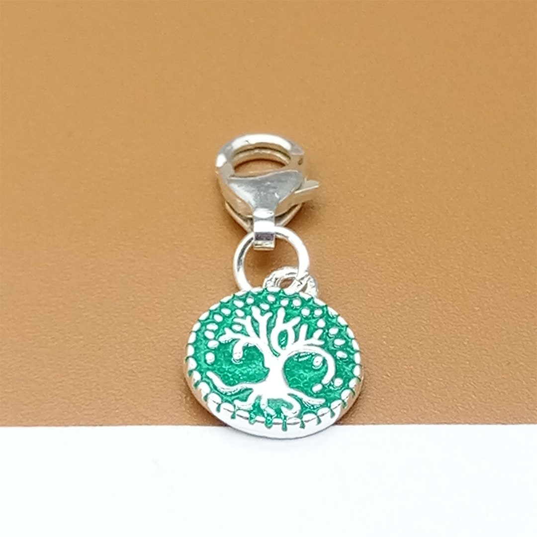 Sterling Silver Enamel Tree of Life Clip on Charm, 925 Silver Life Tree ...