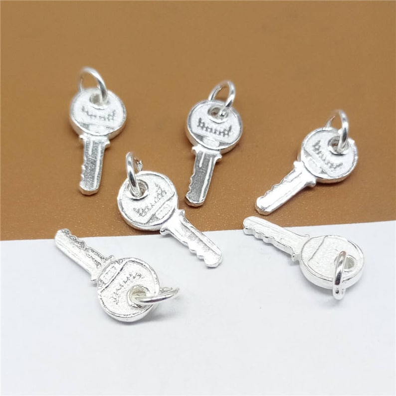 5 Sterling Silver Small Key Charm Sterling Key Charm Key | Etsy
