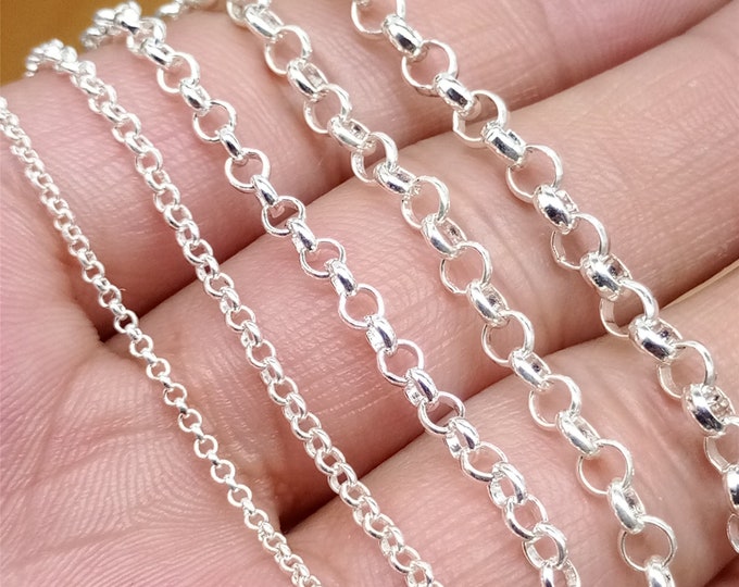 Sterling Silver Flat Cable Chain Bulk Hammered Cable Chain - Etsy