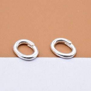 5 Sterling Silver Oval Lock Jump Rings 8x6mm, 925 Silver Lock Jump Ring ...