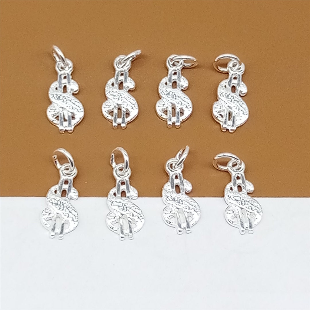 15 Sterling Silver Dollar Sign Charms Money Sign Charms 925 - Etsy