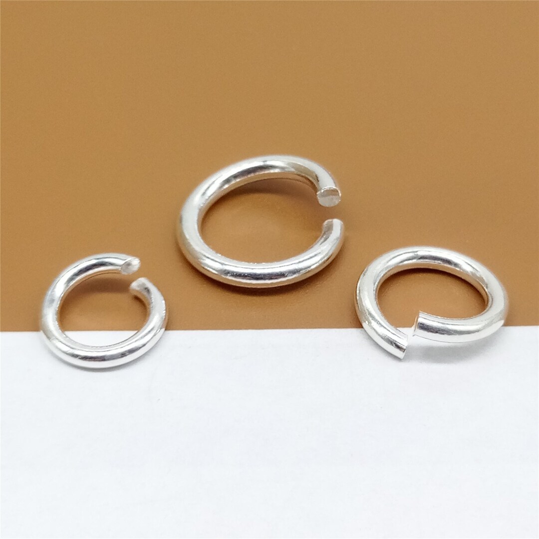 5 Sterling Silver Open Jump Rings 1.5mm 2mm Thickness, Diameter 8mm ...