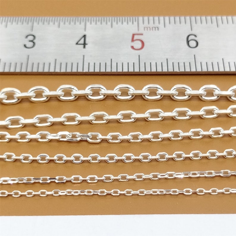 Sterling Silver Small Drawn Cable Chain Rectangle Cable - Etsy