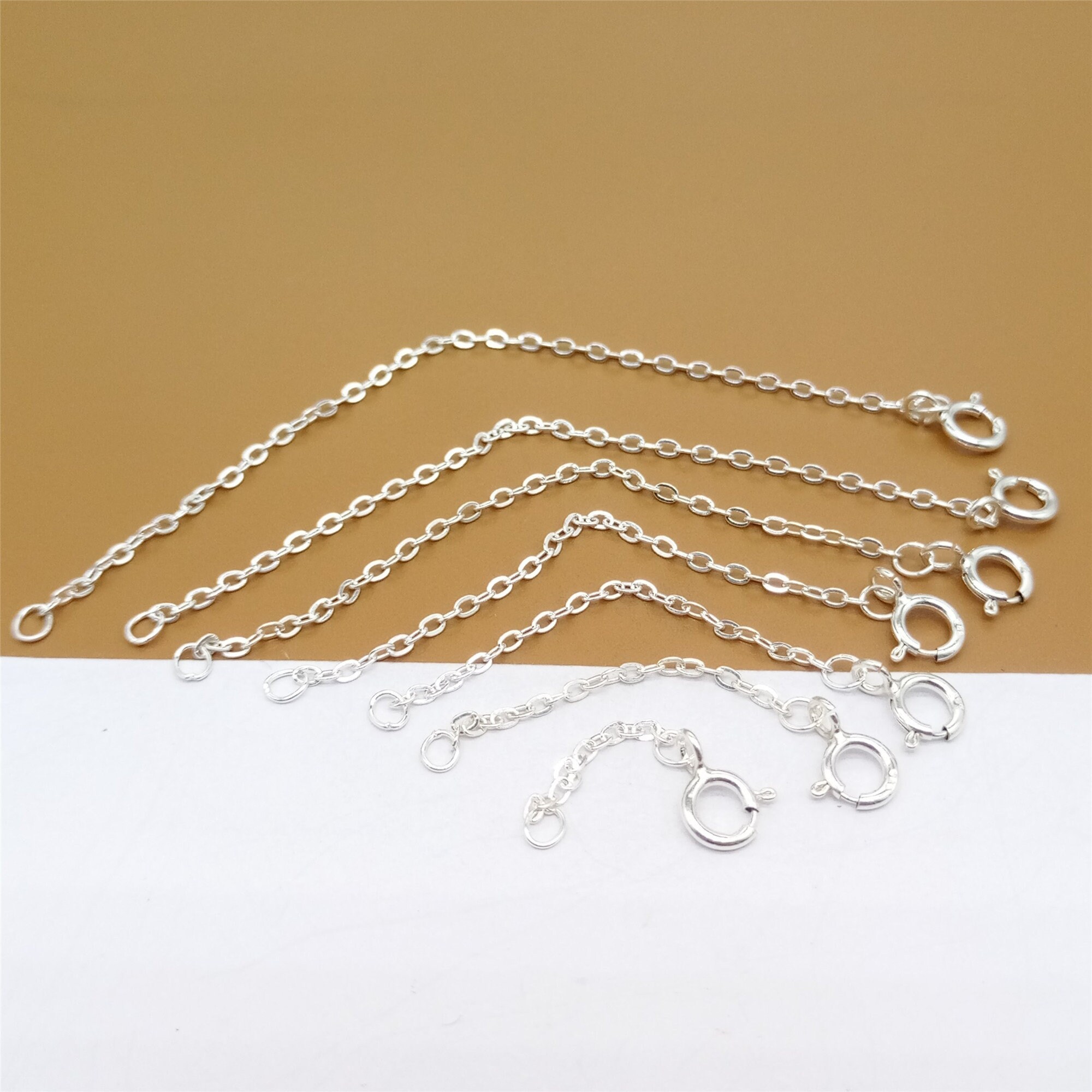 4 Sterling Silver Extension Chain W/ Spring Clasp 925 Silver - Etsy