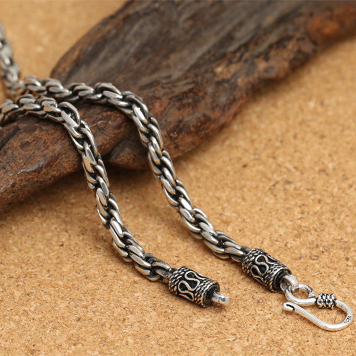 Sterling Silver Twist Rope Chain 925 Silver Chunky Twist Rope | Etsy