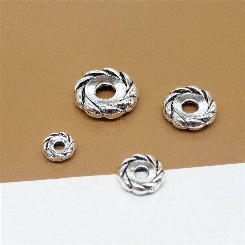 10 Sterling Silver Spacer Beads 6mm 8mm 10mm 12mm 925 Silver - Etsy