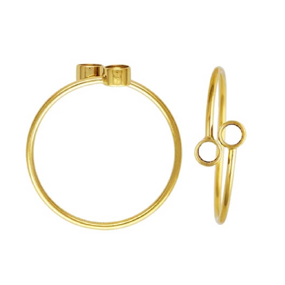 3mm 14K Gold Filled 2 Bezel Ring Setting, Gold Filled Ring Setting for ...