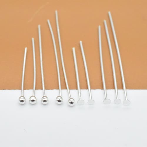 50 Sterling Silver Round Flat Head Pins 925 Silver Flat Round - Etsy