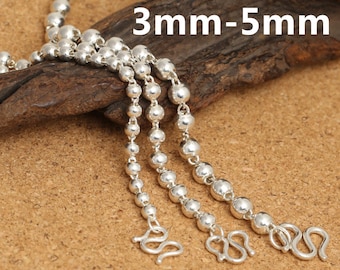 Sterling Silver Bead Chain Sterling Silver Bead Ball Chain - Etsy
